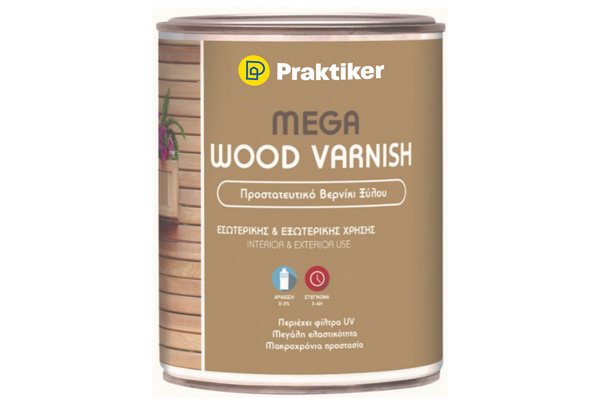Βερνίκι Ξύλου Praktiker Mega Wood Varnish Διάφανο 2.5lt Γυαλιστερό ...