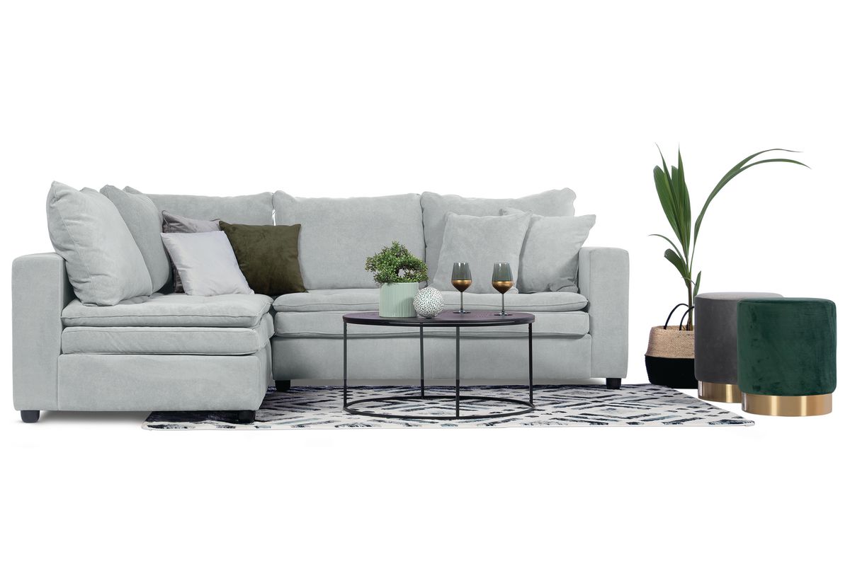 Καναπές Γωνιακός Interium Lisbon Ανοιχτό Γκρι 260x213cm | Praktiker