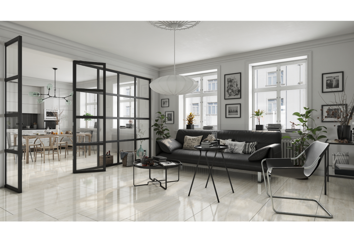 Πλακάκι Δαπέδου Πορσελανάτο Travertino 60x120cm Γκρι | Praktiker