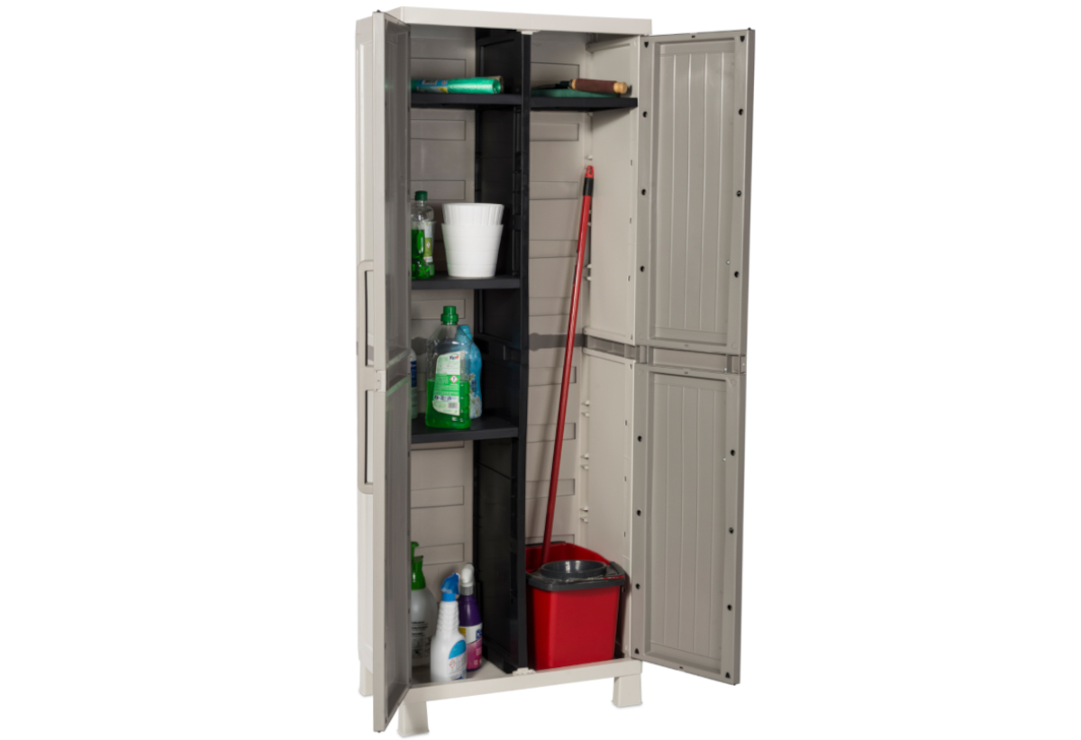 Ντουλάπα Πλαστική Δίφυλλη Toomax Wood Midi 65x37x173cm | Praktiker