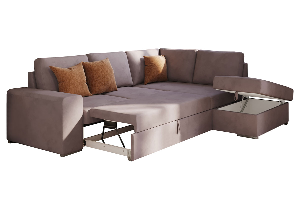 Καναπές Κρεβάτι Γωνιακός Liberta Vienna Δεξιά Γωνία Taupe 248x213cm ...
