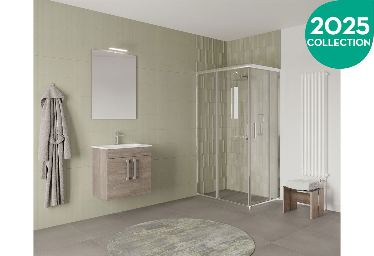 Έπιπλο Μπάνιου με Καθρέπτη Savini Due Zaffiro Rovere 60cm Ανοιχτό Καφέ ...