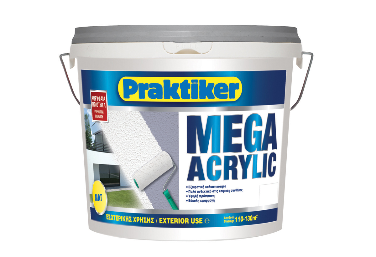 Χρώμα Praktiker Mega Acrylic Βάση D 1L | Praktiker