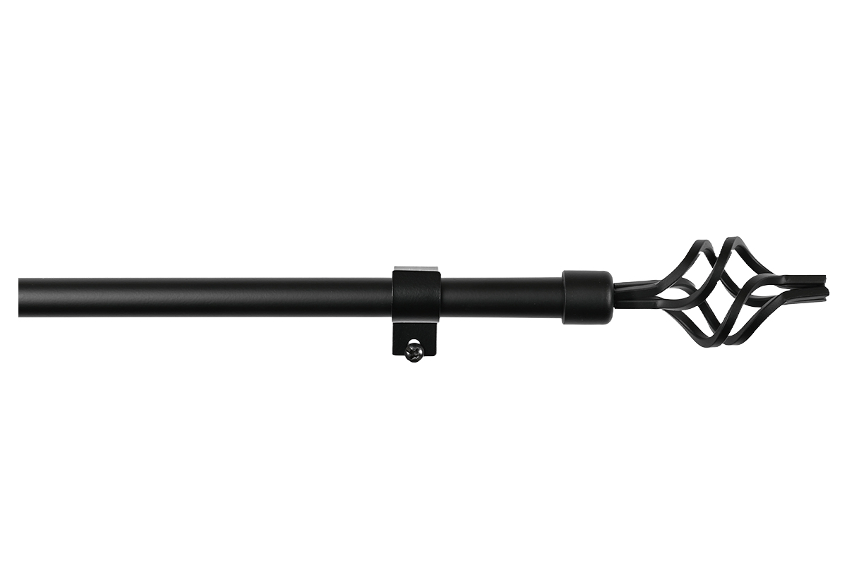 Κουρτινόβεργα Central Home Flower Επεκτεινόμενη Φ9/12mm 60/120cm Μαύρη ...