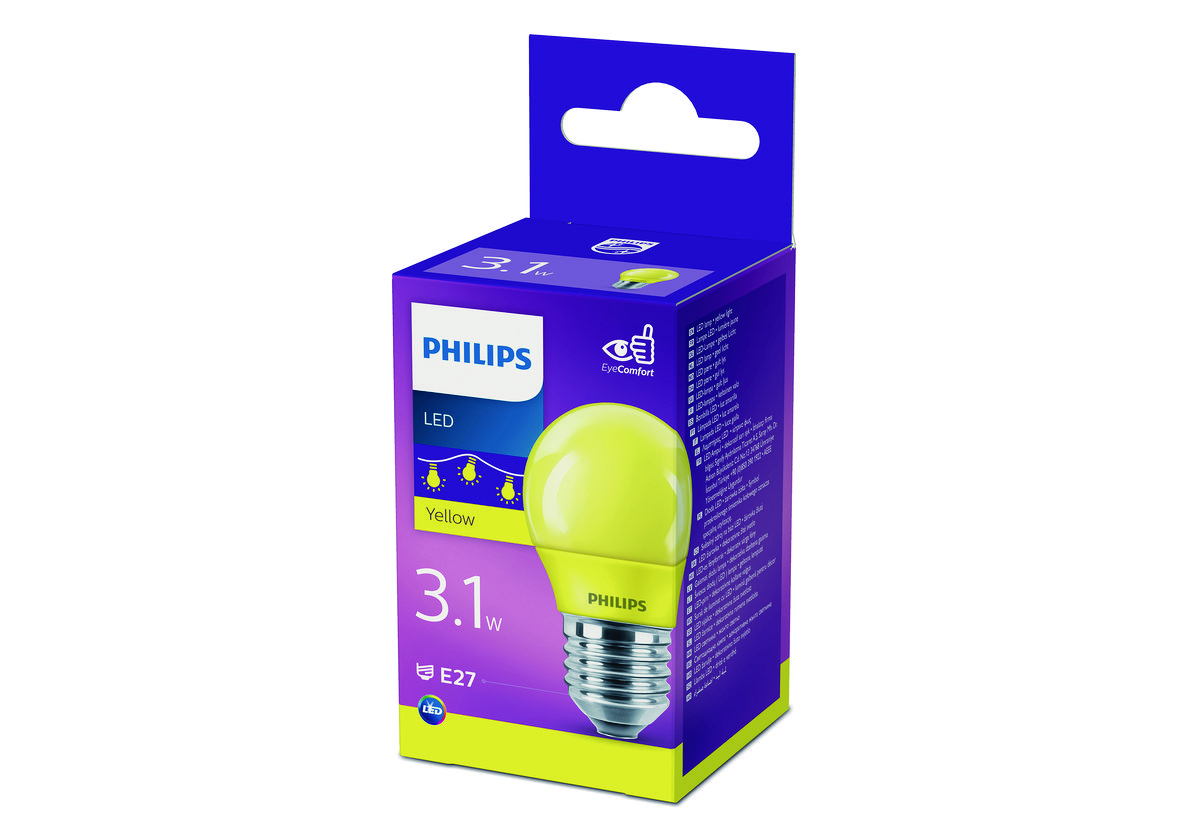 Λάμπα Led Philips Colored 3 1w E27 Κίτρινη Praktiker