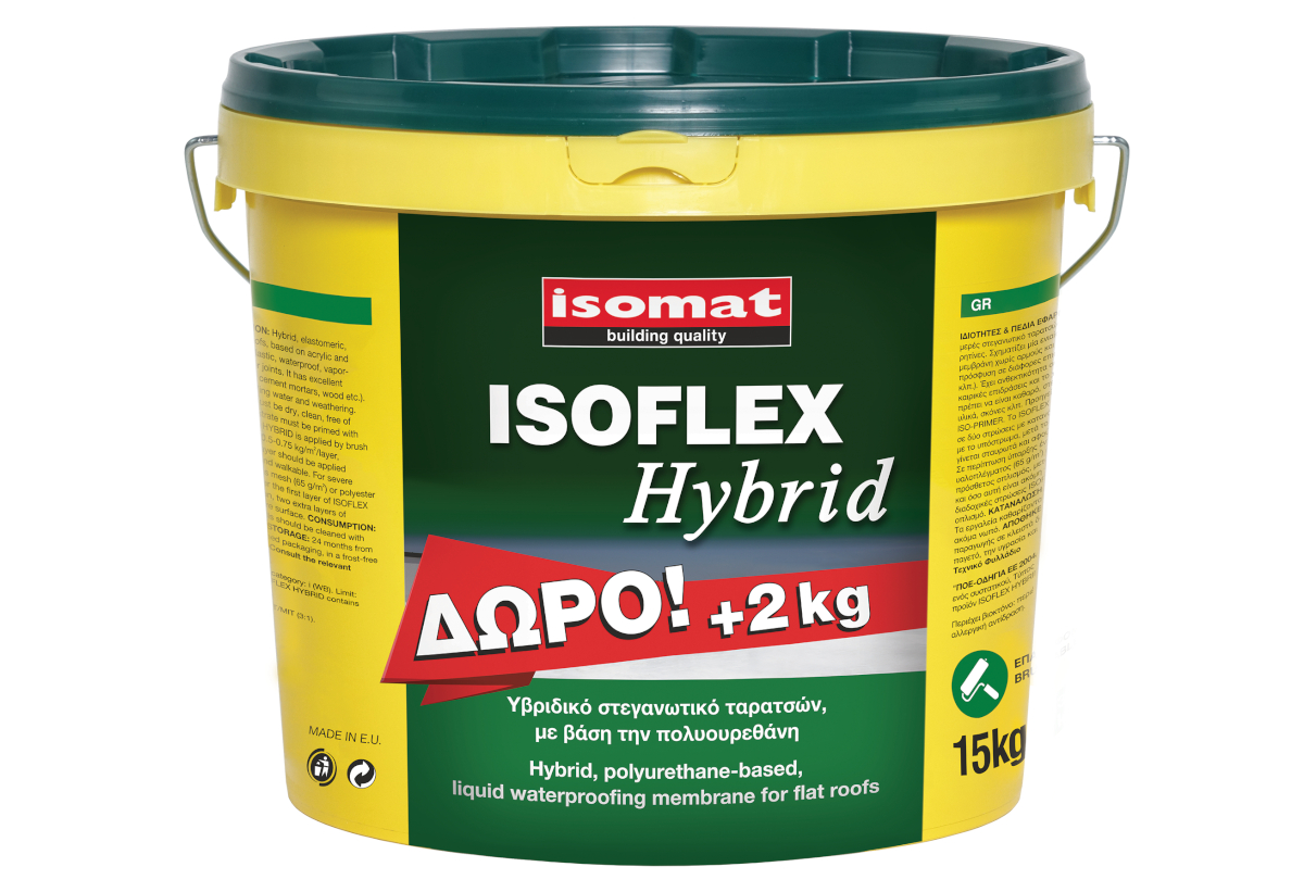 Στεγανωτικό Ταρατσών Υβριδικό Isomat Isoflex Hybrid 13+2kg Λευκό ...
